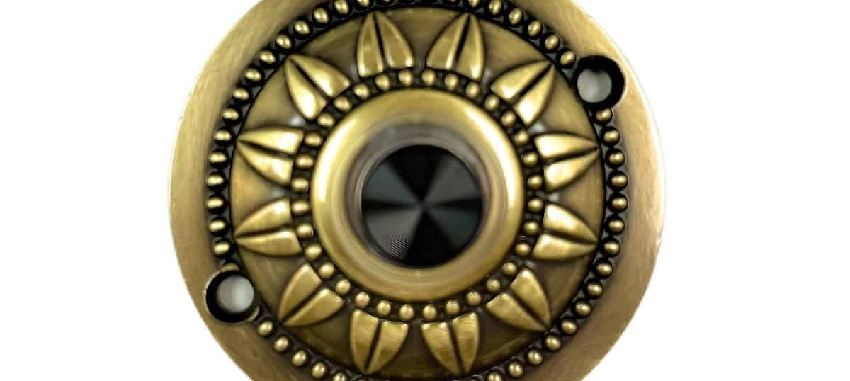 Stamped Flower Circular Shaped LED Doorbell Push Button