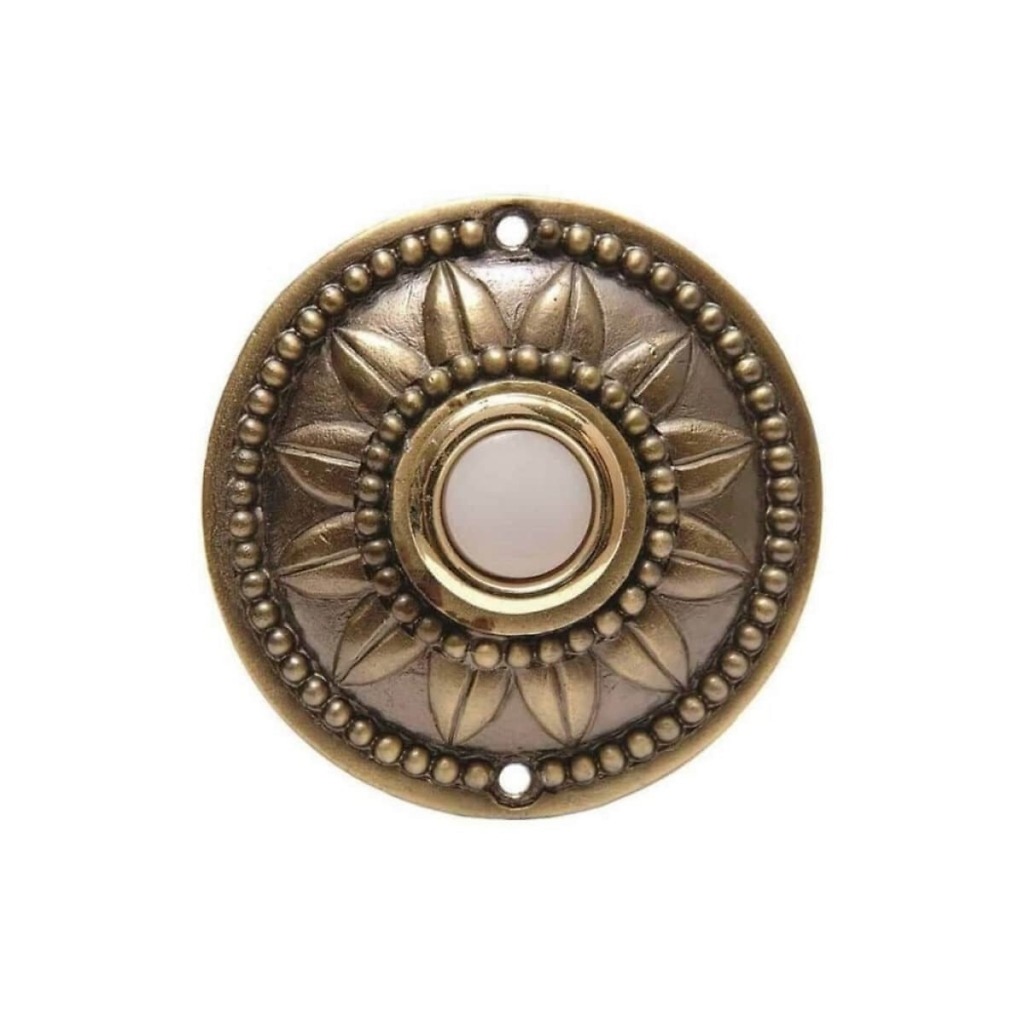 Stamped Flower Circular Shaped LED Doorbell Push Button
