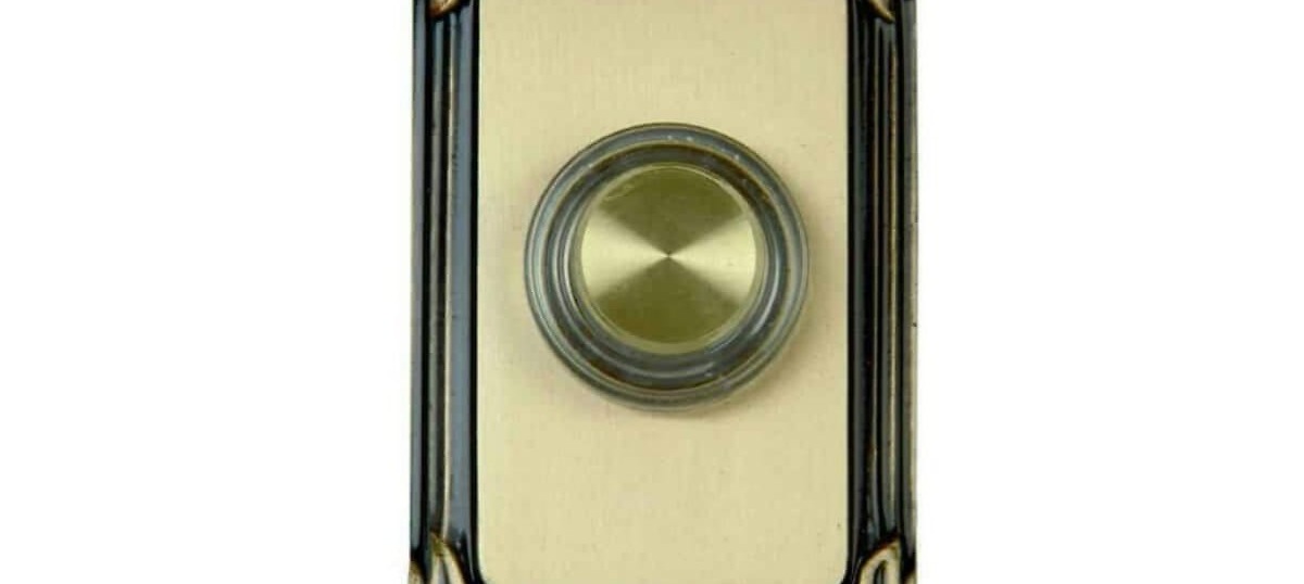 DH1665L Aged Brass Lighted Wired Push Button